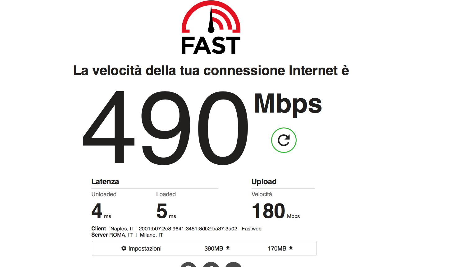 velocità ftth Fastweb napoli - FibraClick Forum