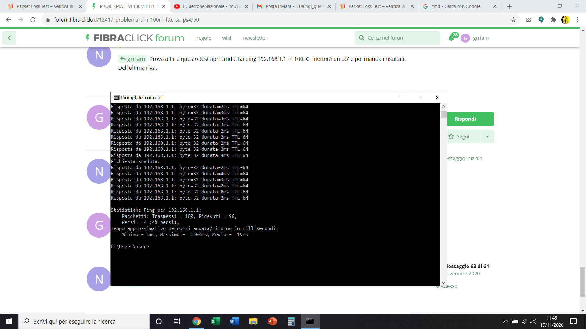 PROBLEMA TIM 100M FTTC SU PS4: Pagina 4 - FibraClick Forum