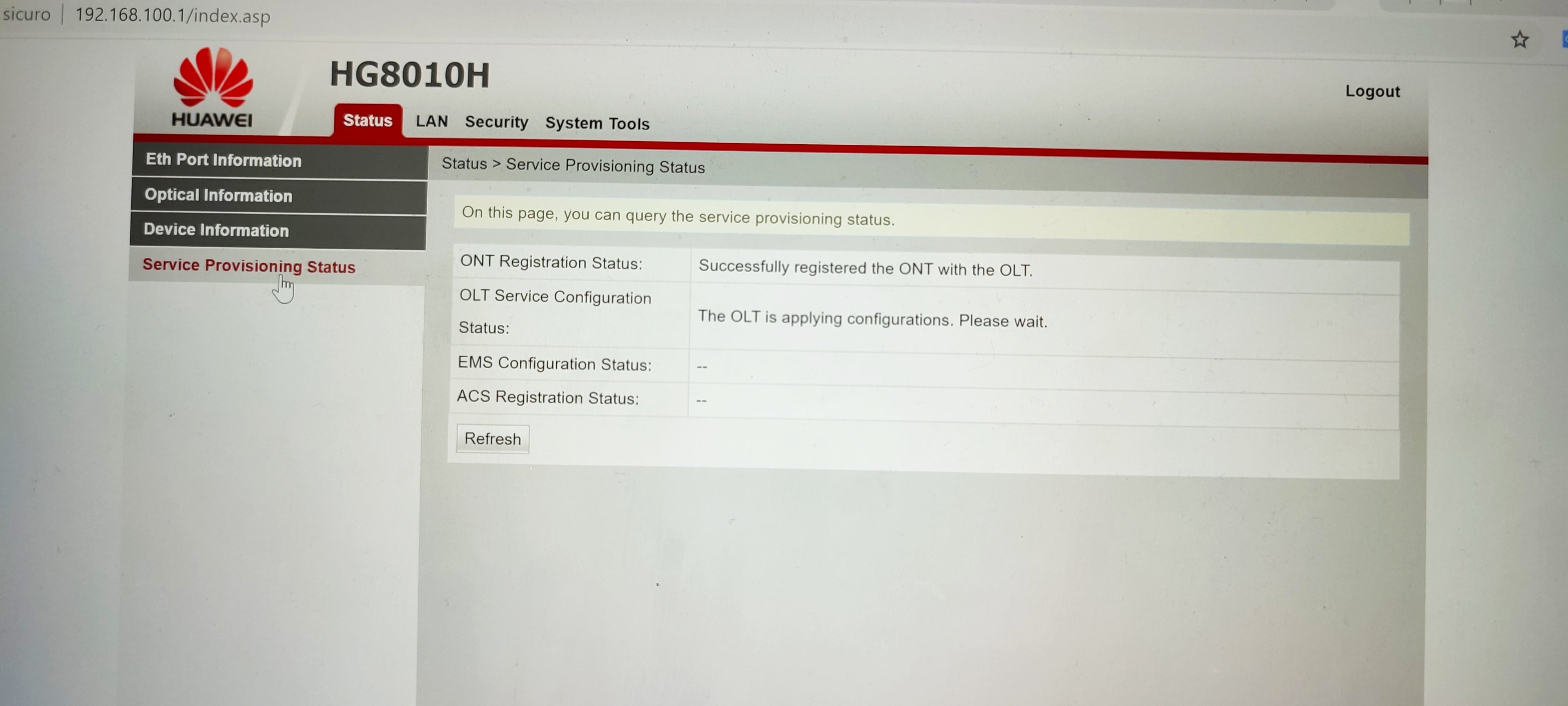 Sostituzione ONT SFP Technicolor con ONT Esterno Huawei - FibraClick Forum
