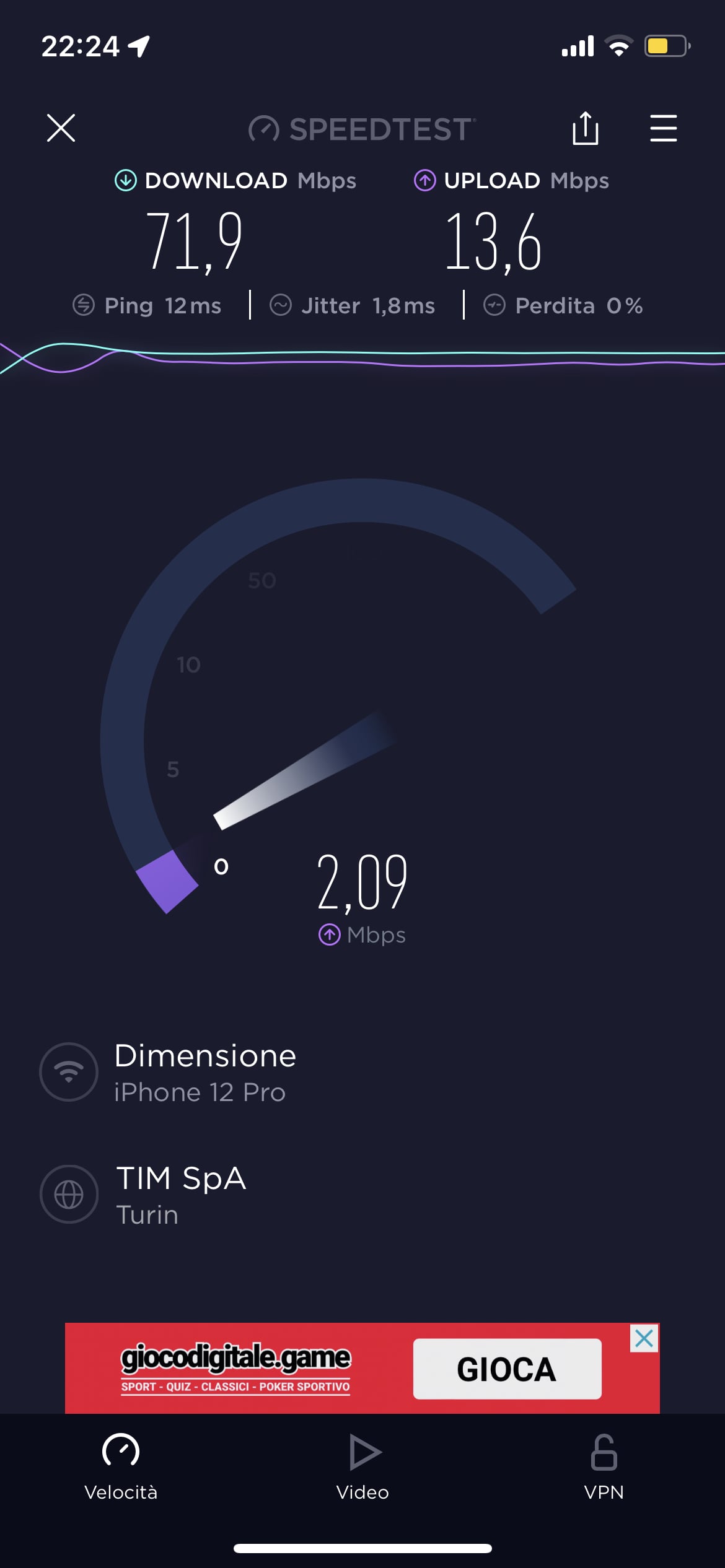 Speedtest a 80 Mbps in WiFi 2.4 GHz - FibraClick Forum