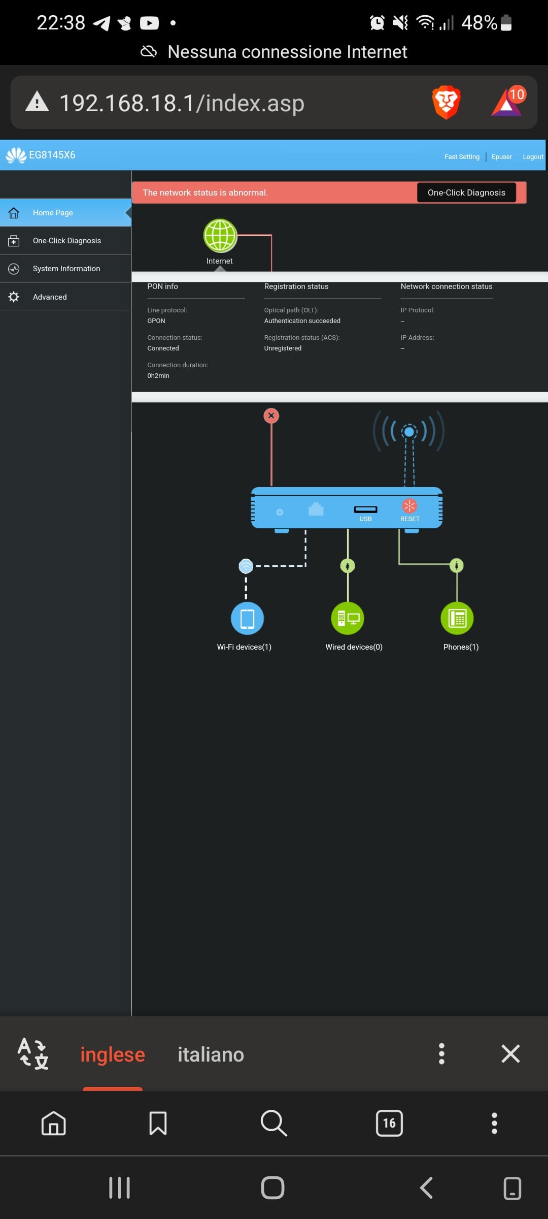 FTTH Intred attiva ma senza internet - FibraClick Forum