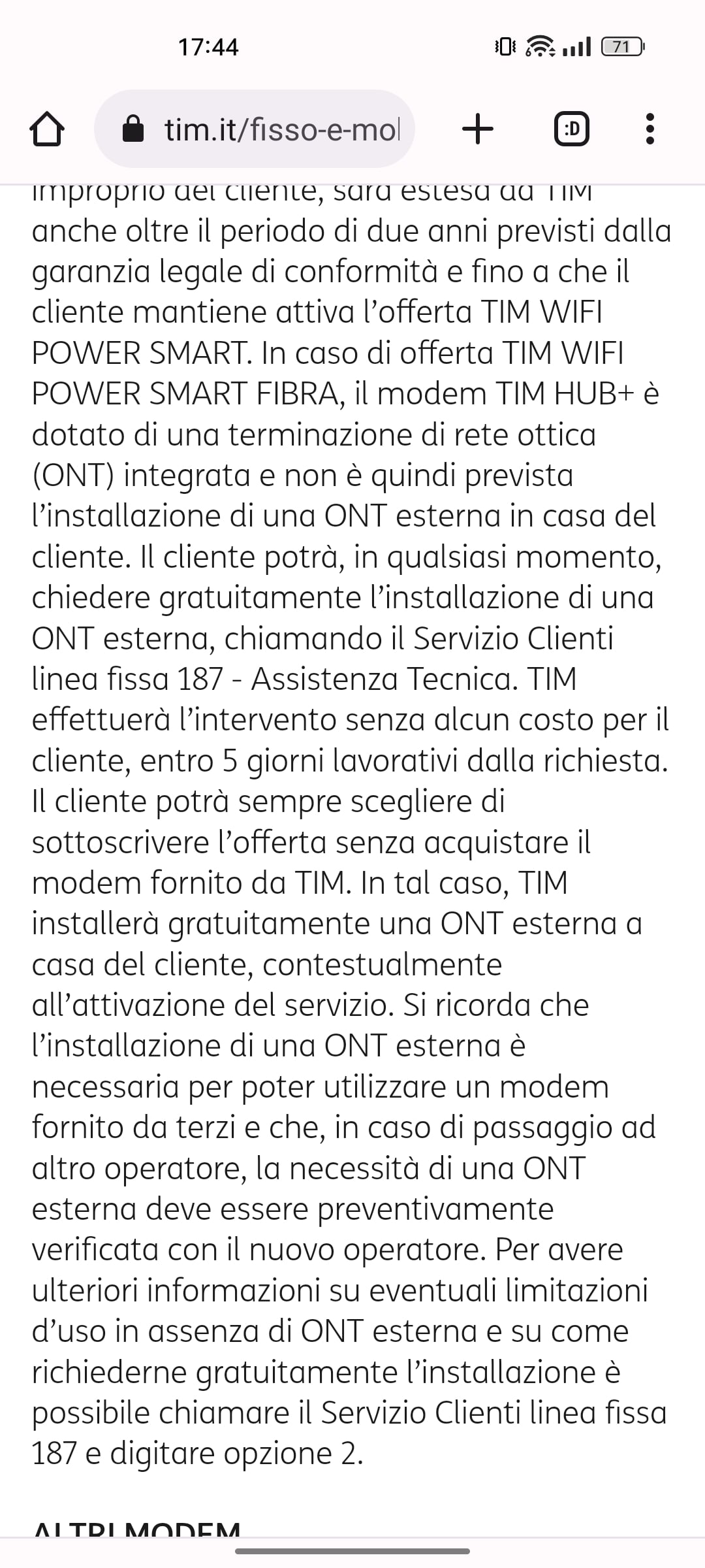 Ont esterno Tim a pagamento - FibraClick Forum