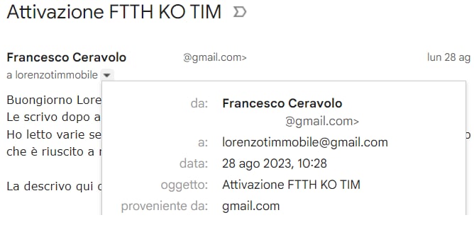 Passaggio KO a Tim FTTH ROE Fibercop - FibraClick Forum