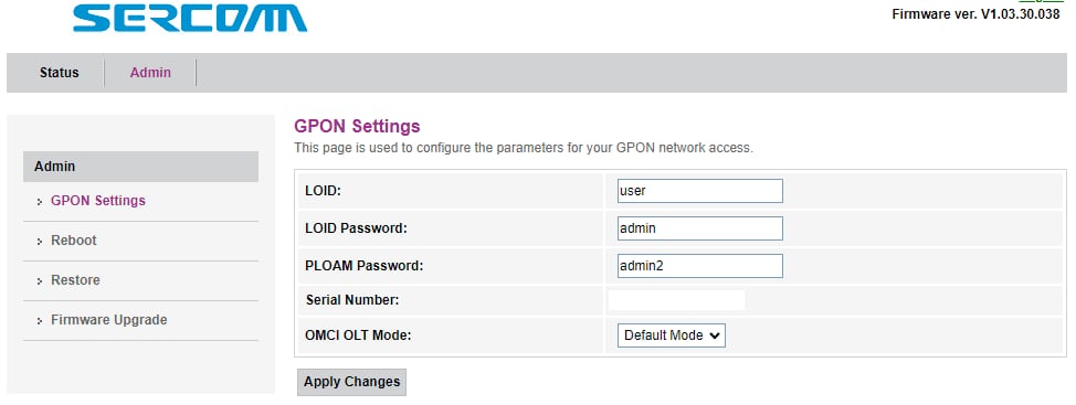 Configurazione linea FTTH con ONT Sercomm - FibraClick Forum
