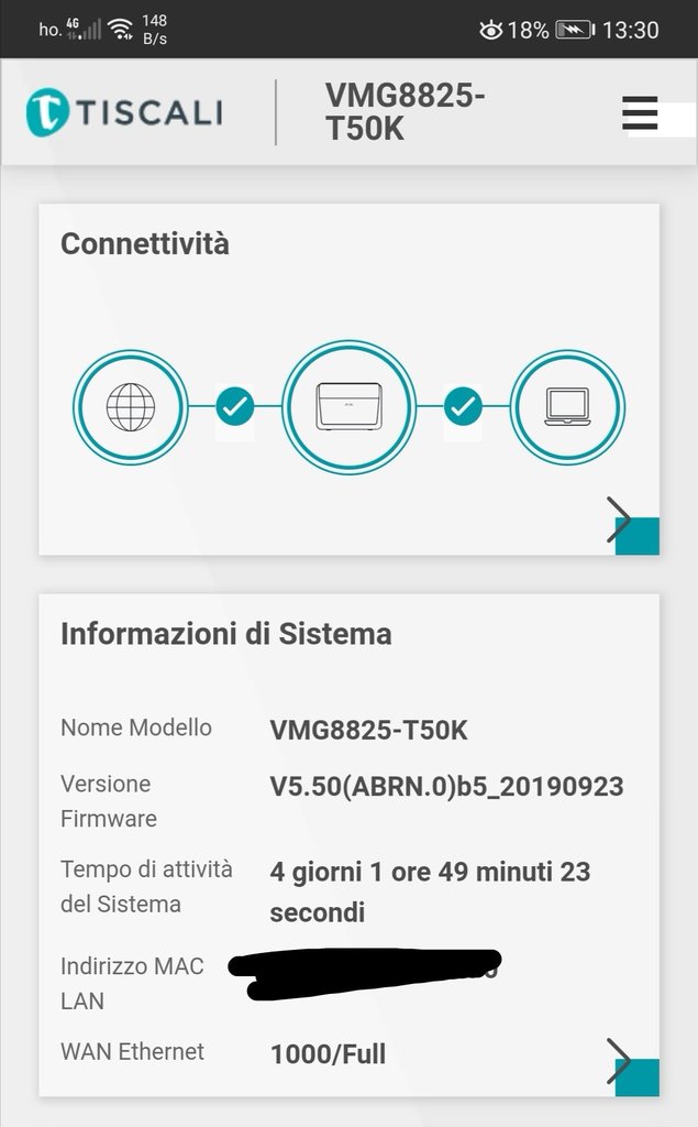 Tiscali led rosso modem - FibraClick Forum
