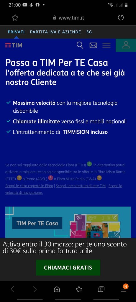 TIM per te Casa - FibraClick Forum
