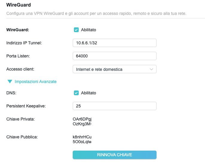 Wireguard su BE550 non riesco a collegarmi - FibraClick Forum